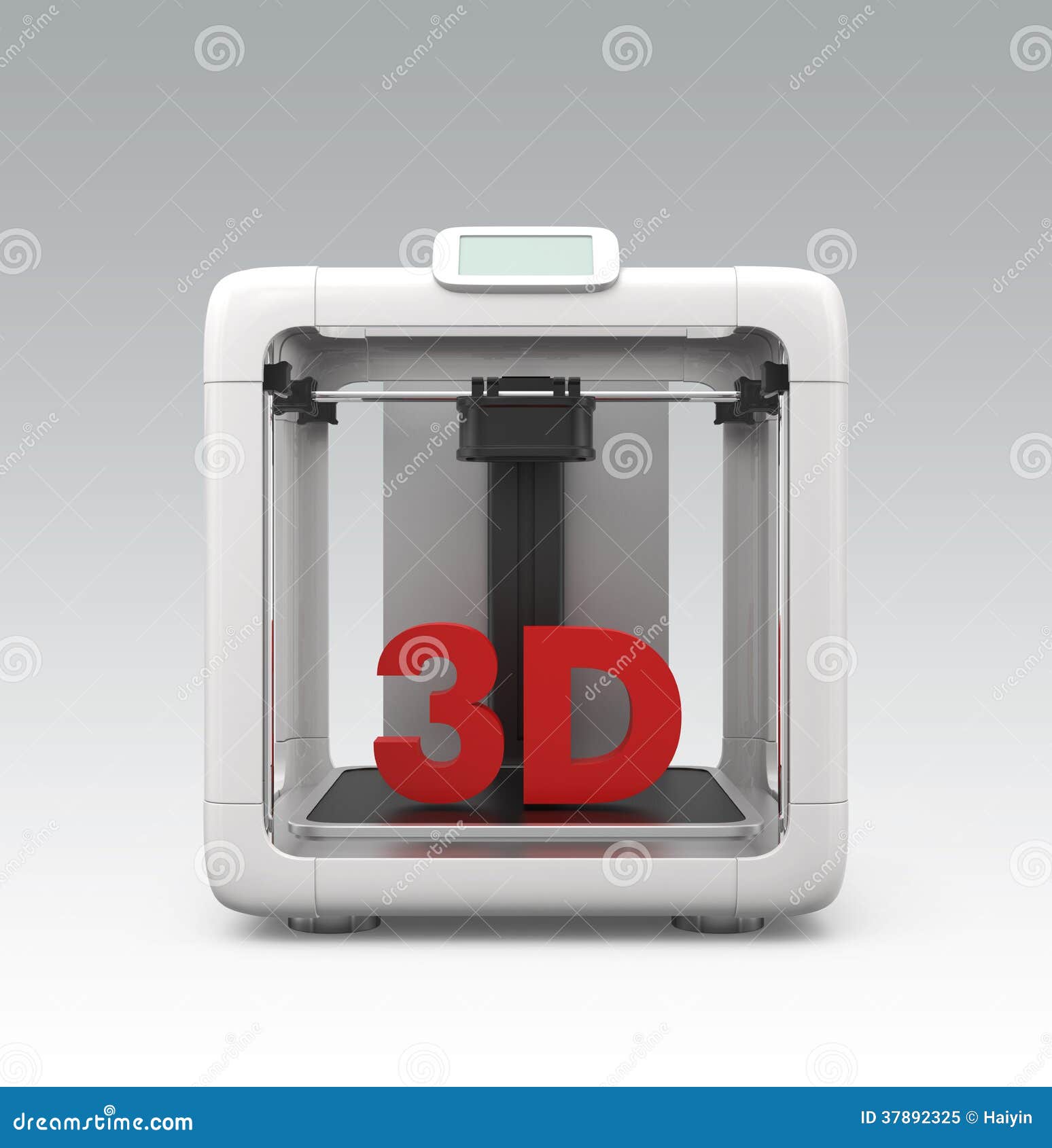 Compact Personal 3D Printer on Gradient Background Stock Illustration ...