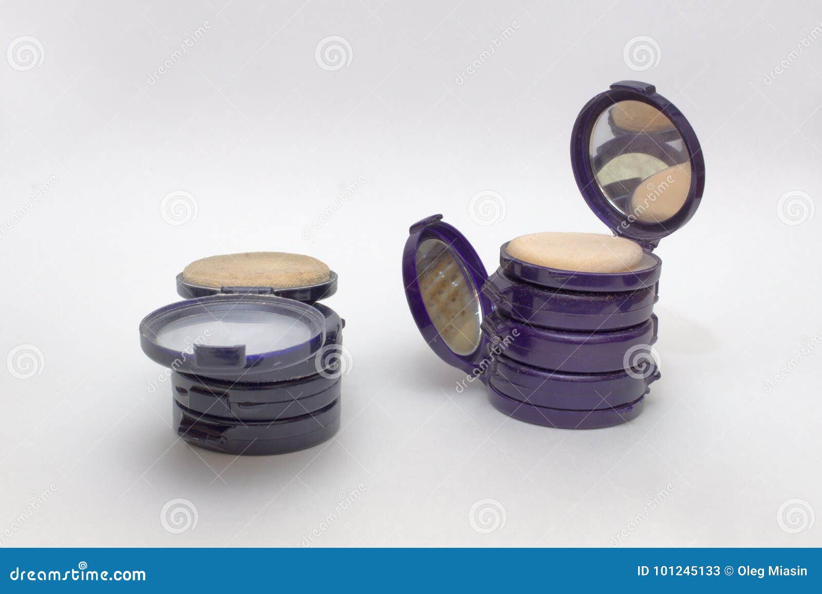 Compact Powder Boxes in Vertical Stacks, Opened Cases Contains M Stock ...