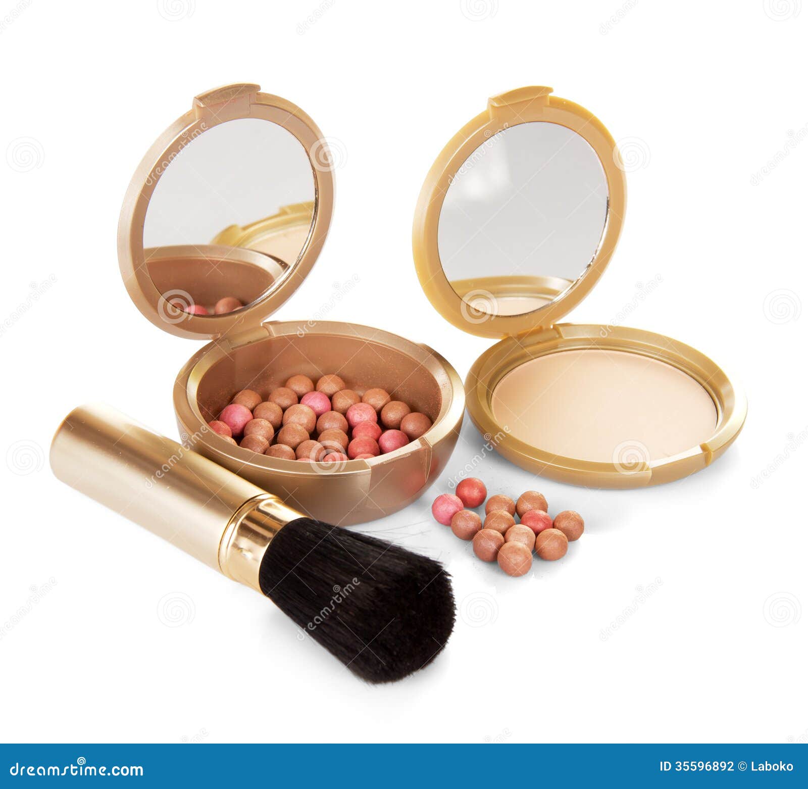 Compact Powder and Cosmetic Blush Stock Photo - Image of blusher ...