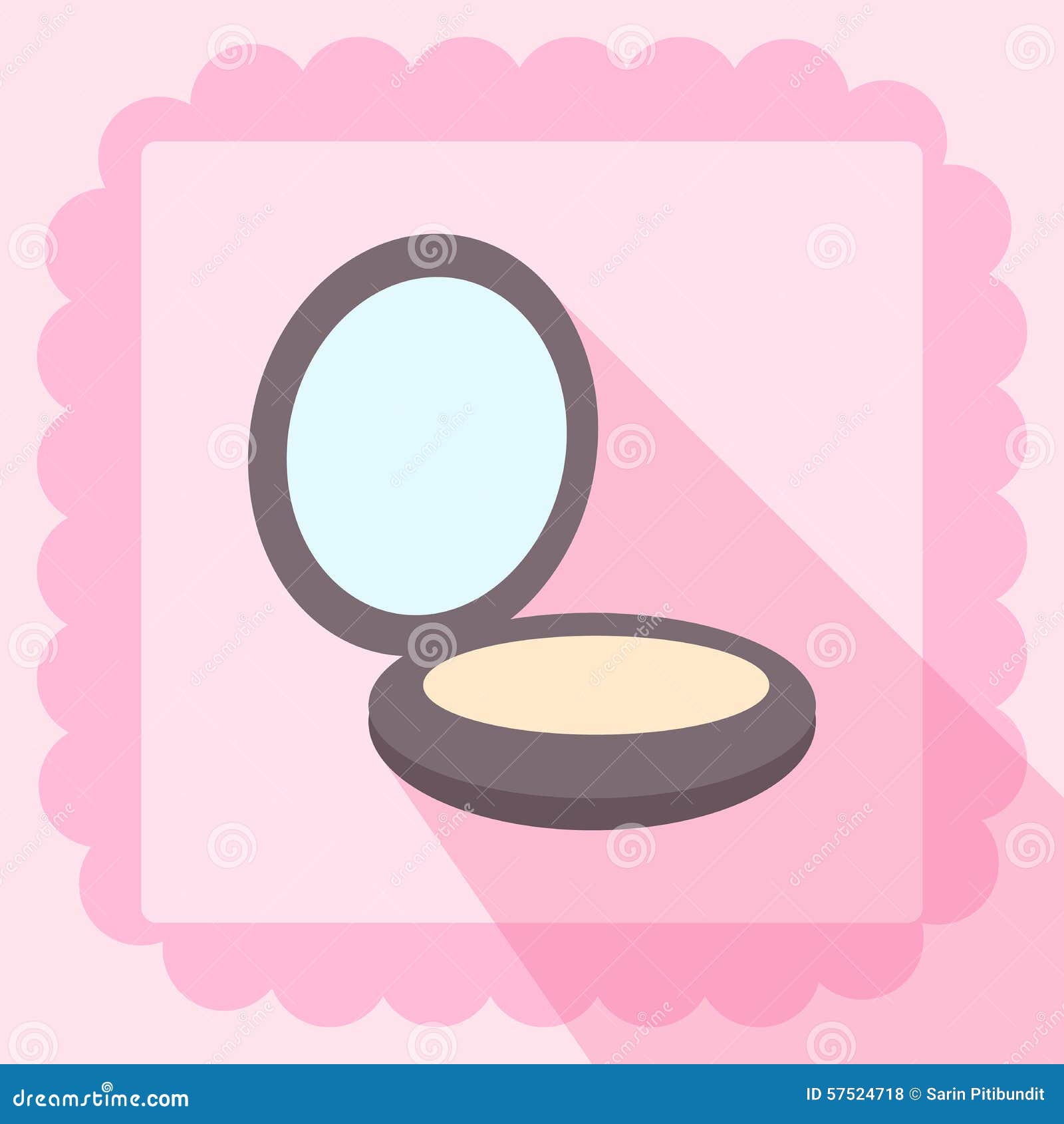 Compact powder flat icon stock illustration. Illustration of female ...