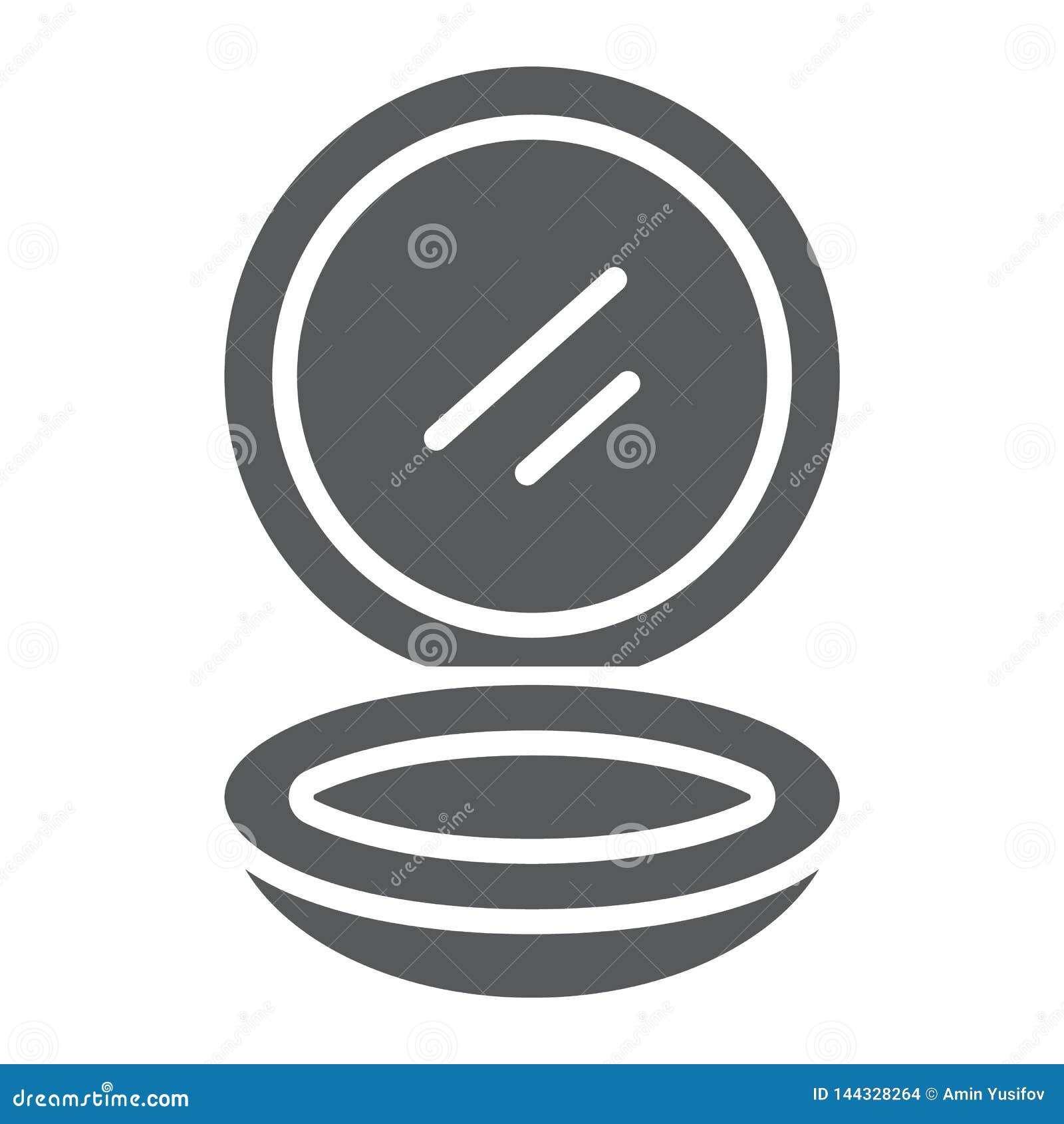 Compact Powder Glyph Icon, Makeup and Cosmetic, Skin Powder Sign ...