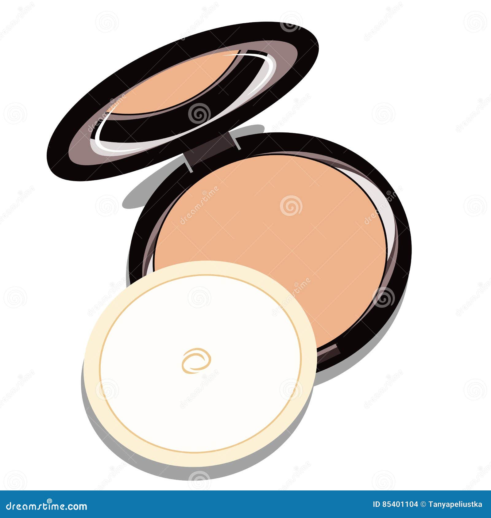 Compact powder stock vector. Illustration of beige, work - 85401104