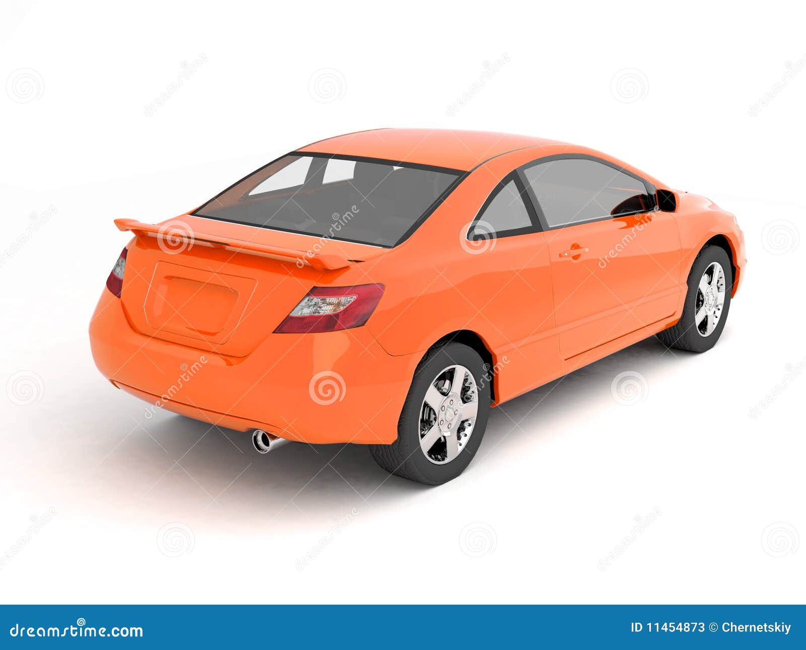 Compact red car back view stock illustration. Illustration of hatchback ...