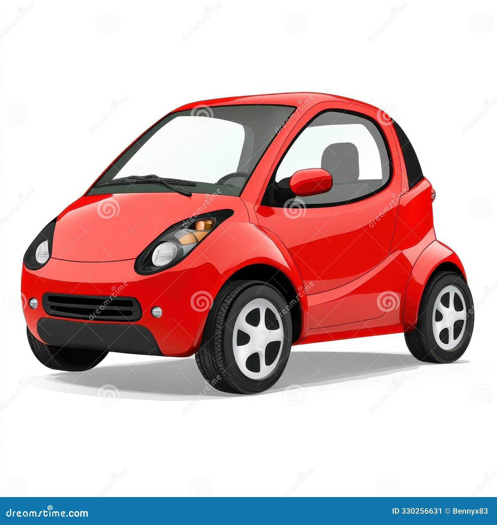 Compact Red Car Isolated on a White Background Showcasing Its Sleek ...
