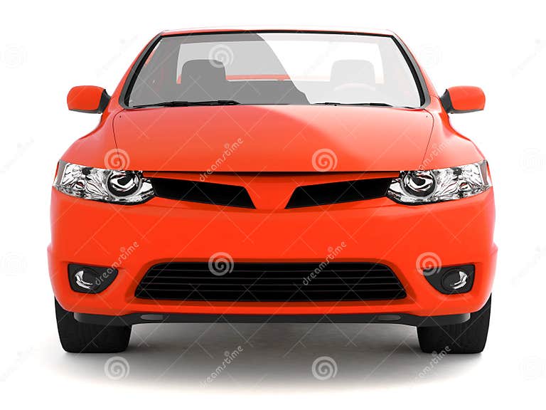 Compact red car front view stock illustration. Illustration of ...