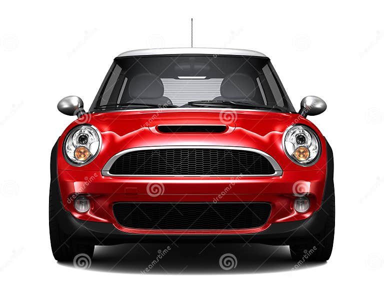 Compact Red Car - Front View Stock Illustration - Illustration of front ...