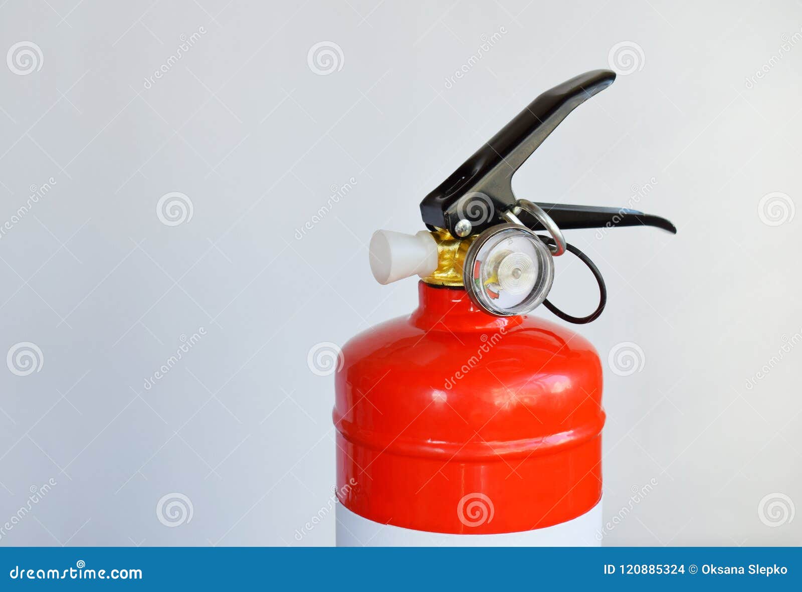 Compact Red Fire Extinguisher for Auto or Home on White Background. for ...