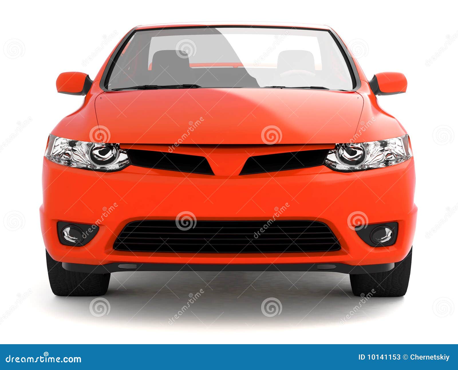 Compact Rood Auto Vooraanzicht Stock Illustratie - Illustration of ...