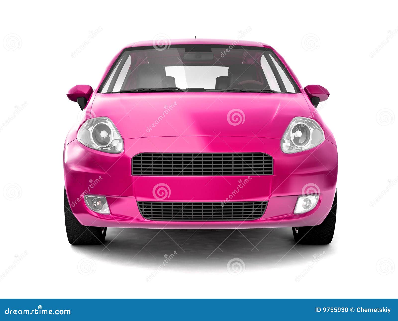 Compact Roze Auto Vooraanzicht Stock Illustratie - Illustration of ...