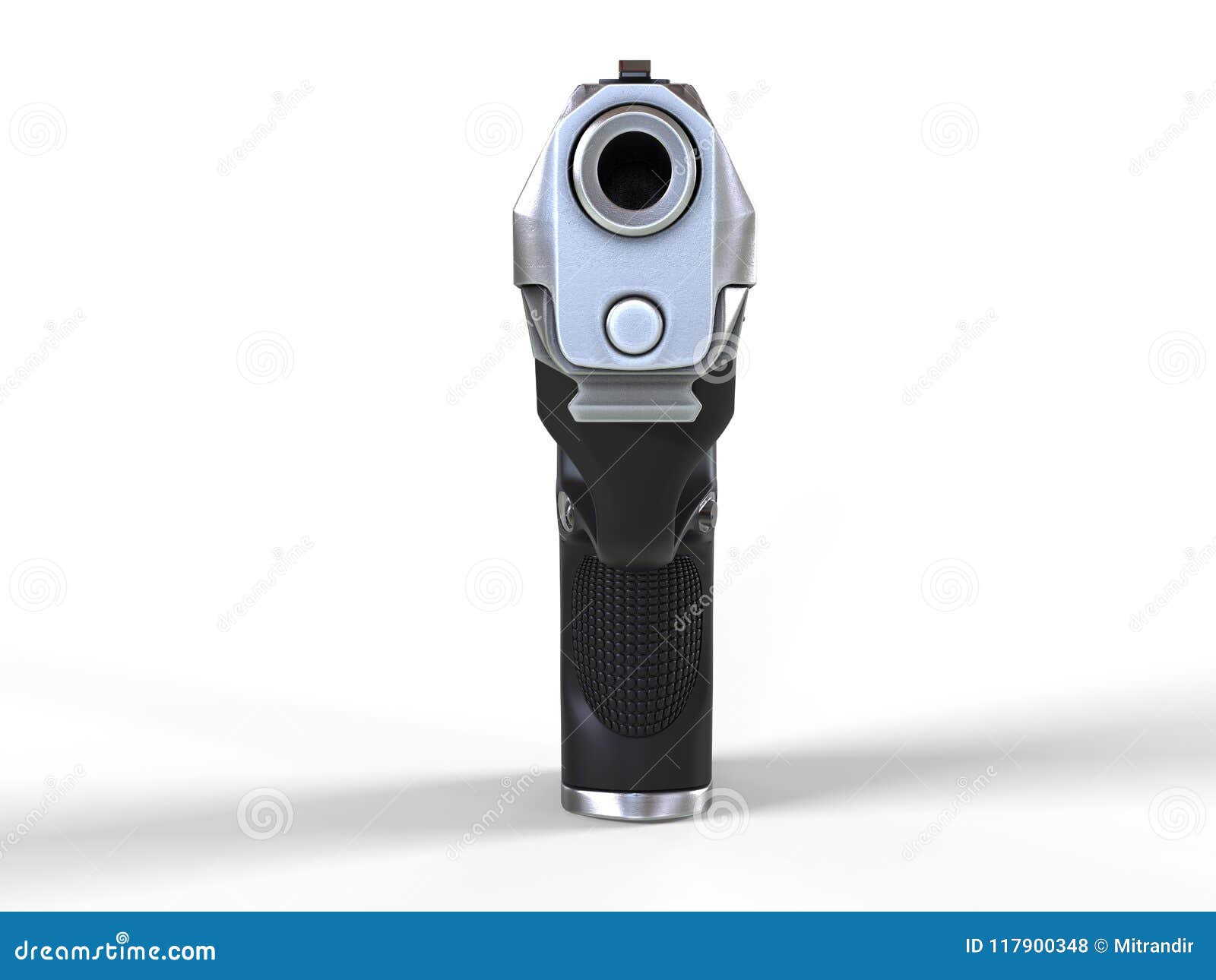 Compact Semi Automatic Pistol - Front View Stock Illustration ...