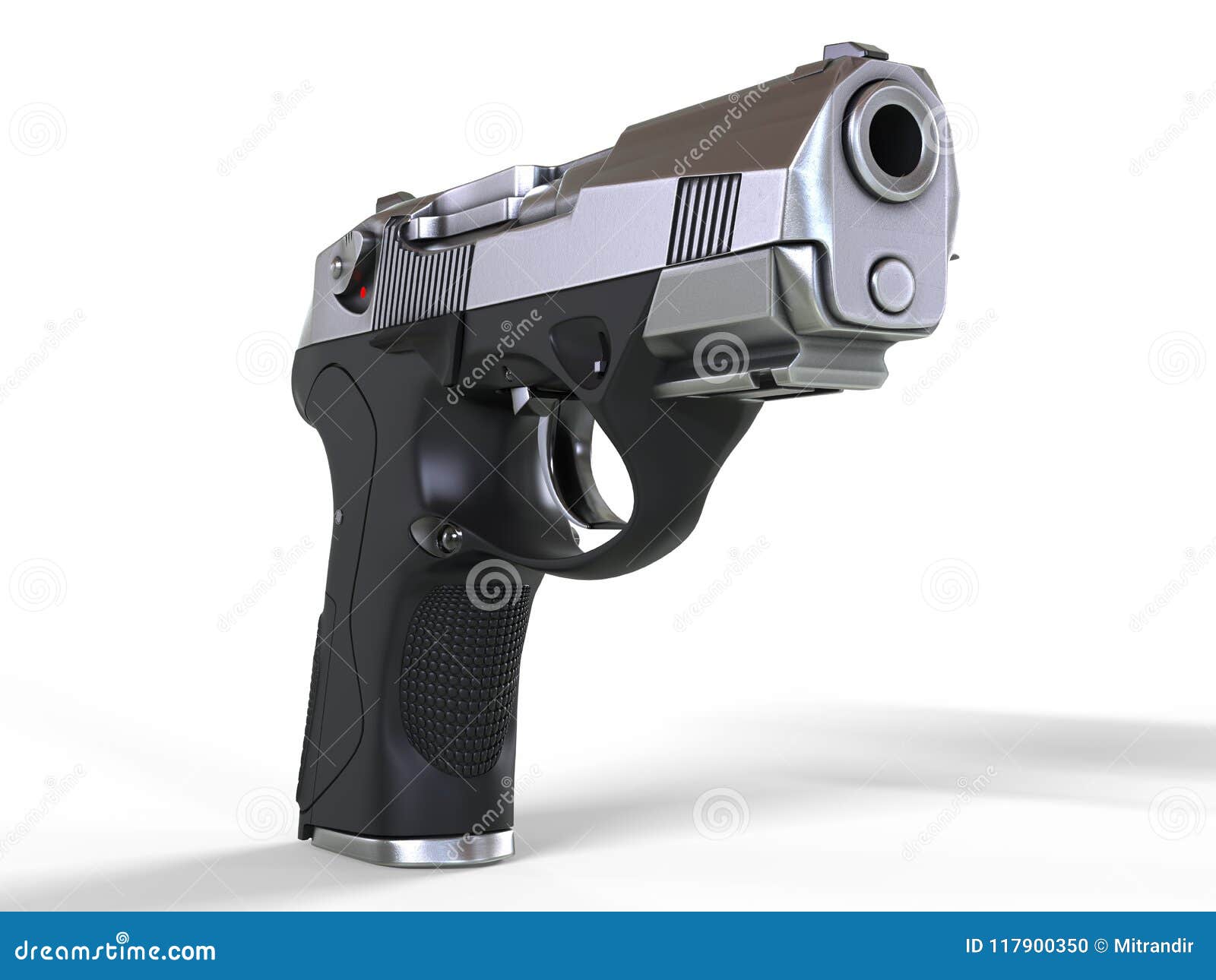 Compact Semi Automatic Pistol Stock Illustration - Illustration of ...