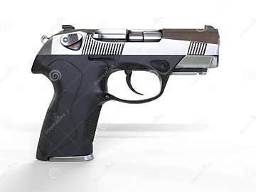 Compact Semi Automatic Pistol - Side View Stock Image - Image of bullet ...