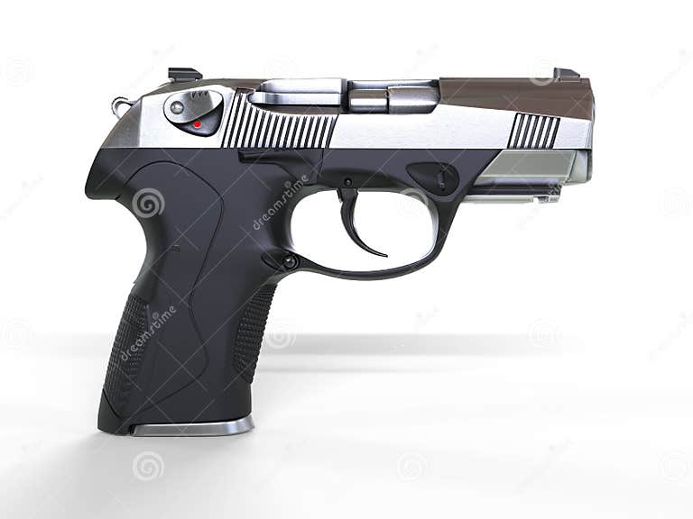 Compact Semi Automatic Pistol - Side View Stock Image - Image of bullet ...