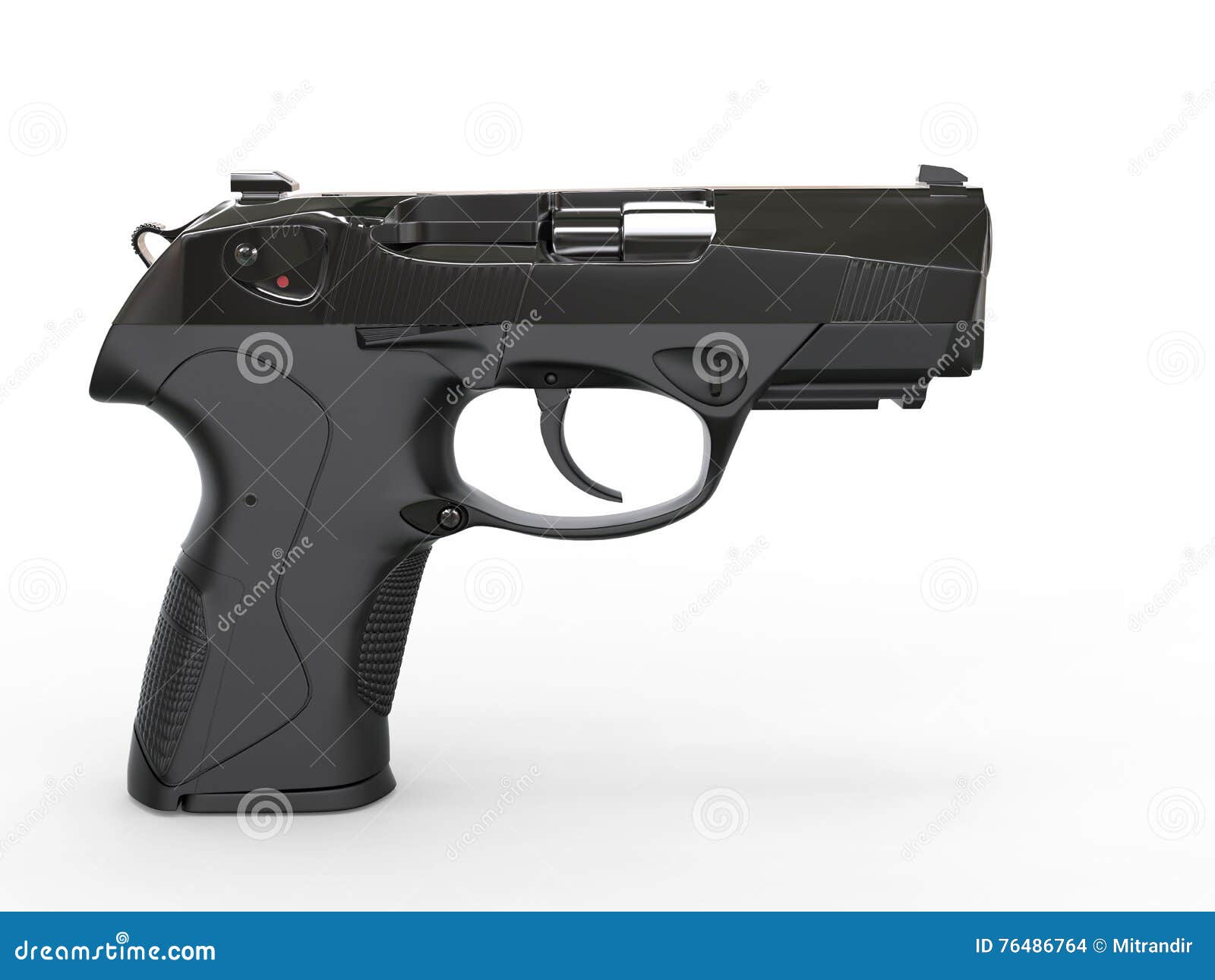 Compact Semi Automatic Pistol - Side View Stock Illustration ...