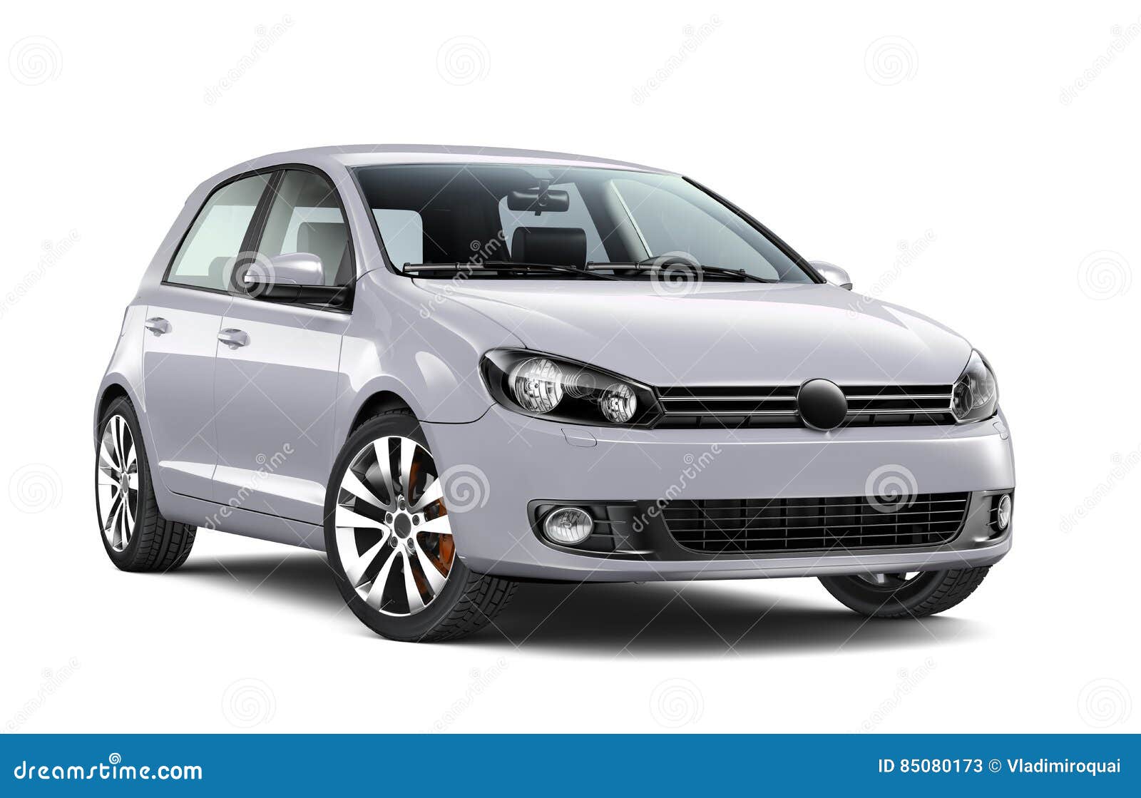 Compact Silver Hatchback Car Stock Illustration - Illustration of ...