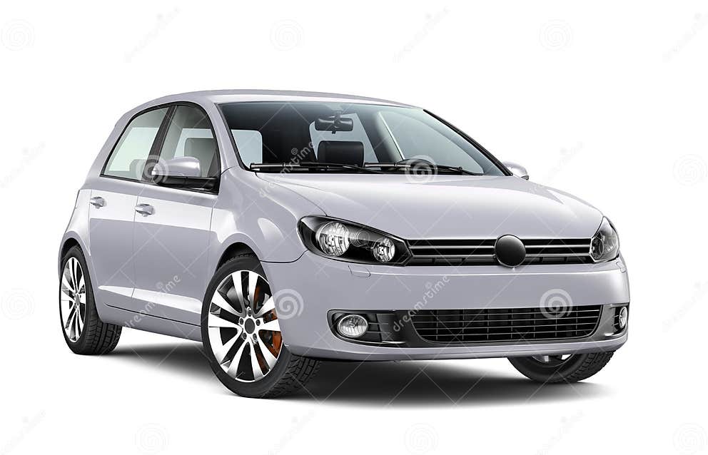 Compact Silver Hatchback Car Stock Illustration - Illustration of ...