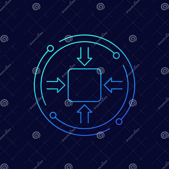 Compact Size Icon, Linear Design Stock Illustration - Illustration of ...