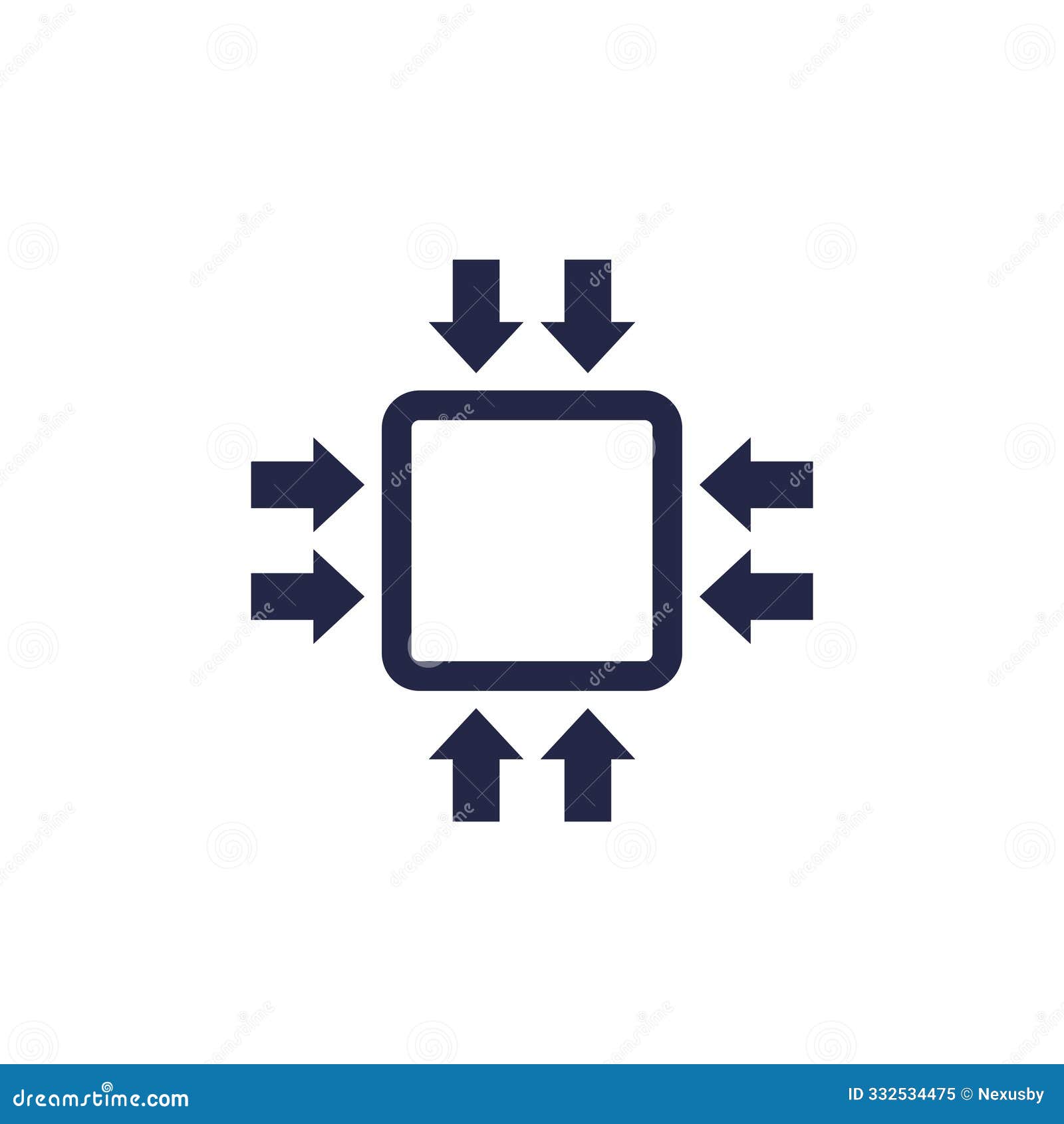 Compact size icon on white stock vector. Illustration of squeeze ...