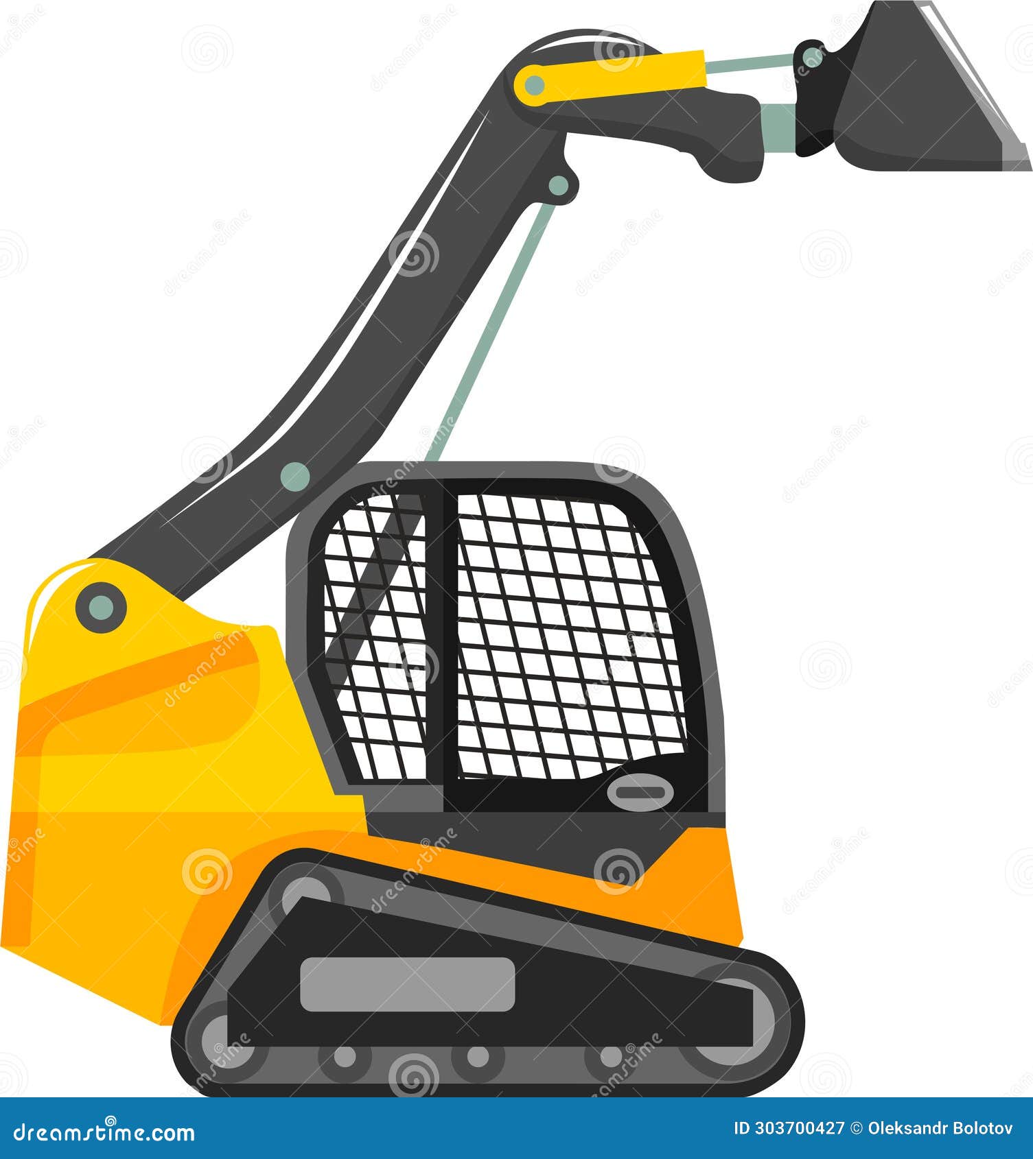 Compact Track Loader. Cartoon Vector | CartoonDealer.com #94760469