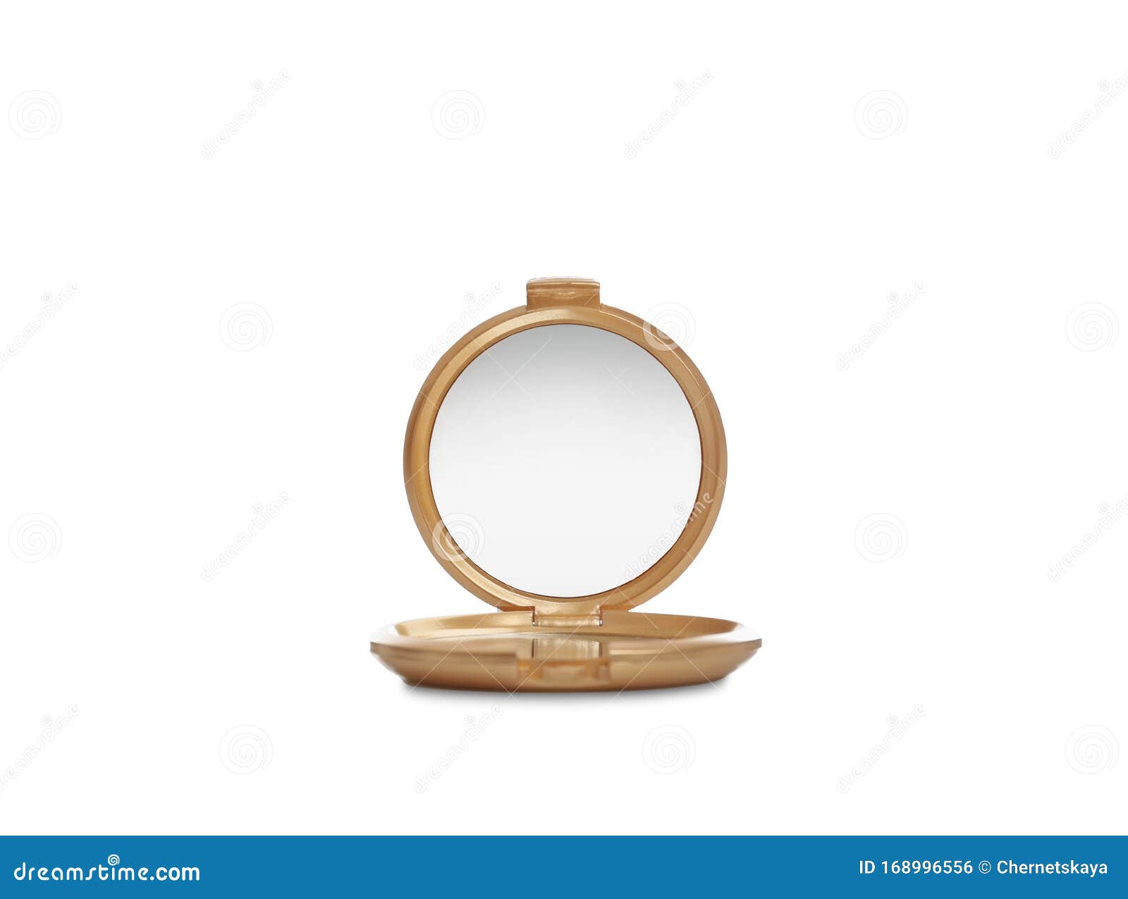 Compact Small Open Mirror Isolated on White Stock Photo - Image of ...