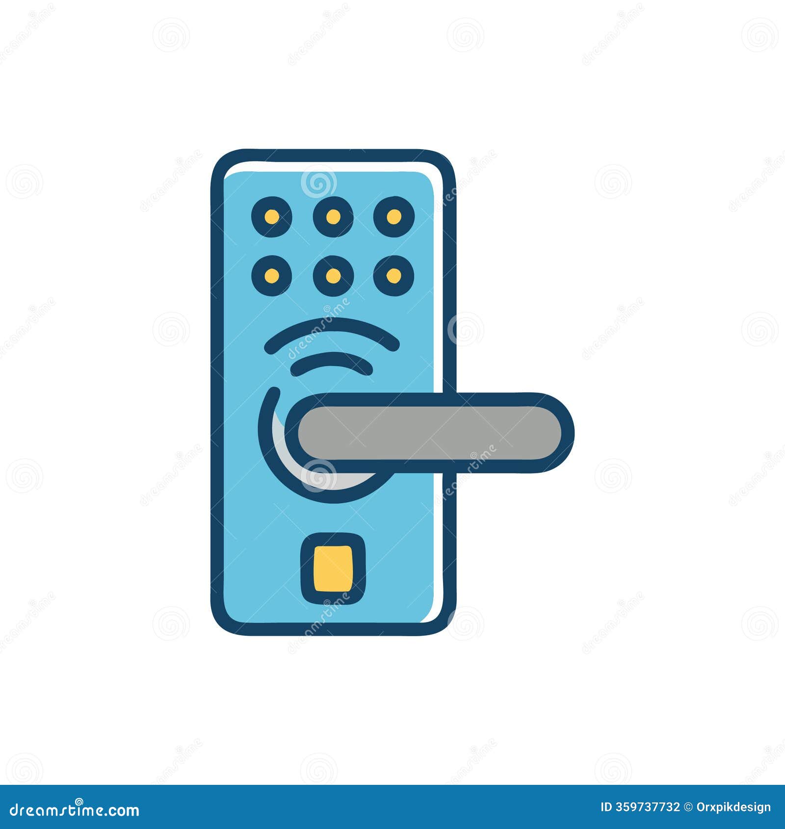 Compact Smart Door Lock for Easy Installation Stock Illustration ...