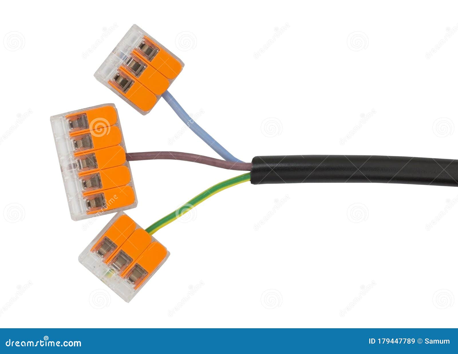 Compact Splicing Connector with Connected Wire Stock Image - Image of ...