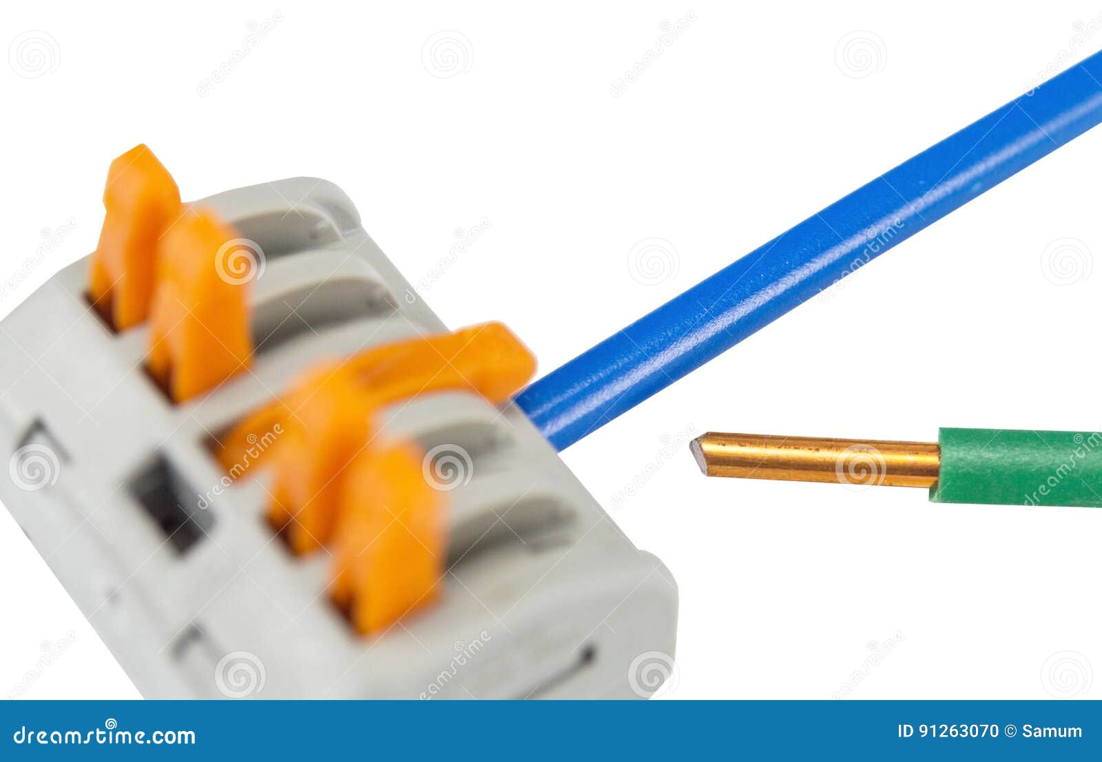 Compact Splicing Connector with Connected Wire Stock Photo - Image of ...