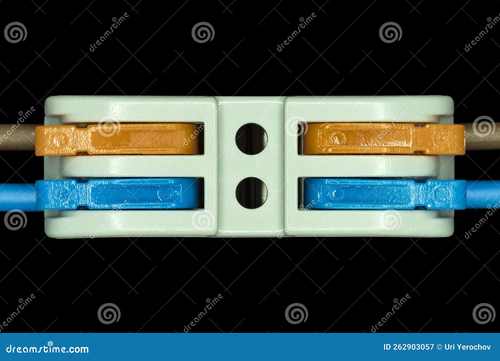 Compact Splicing Connector Isolated on Black Background. Stock Image ...