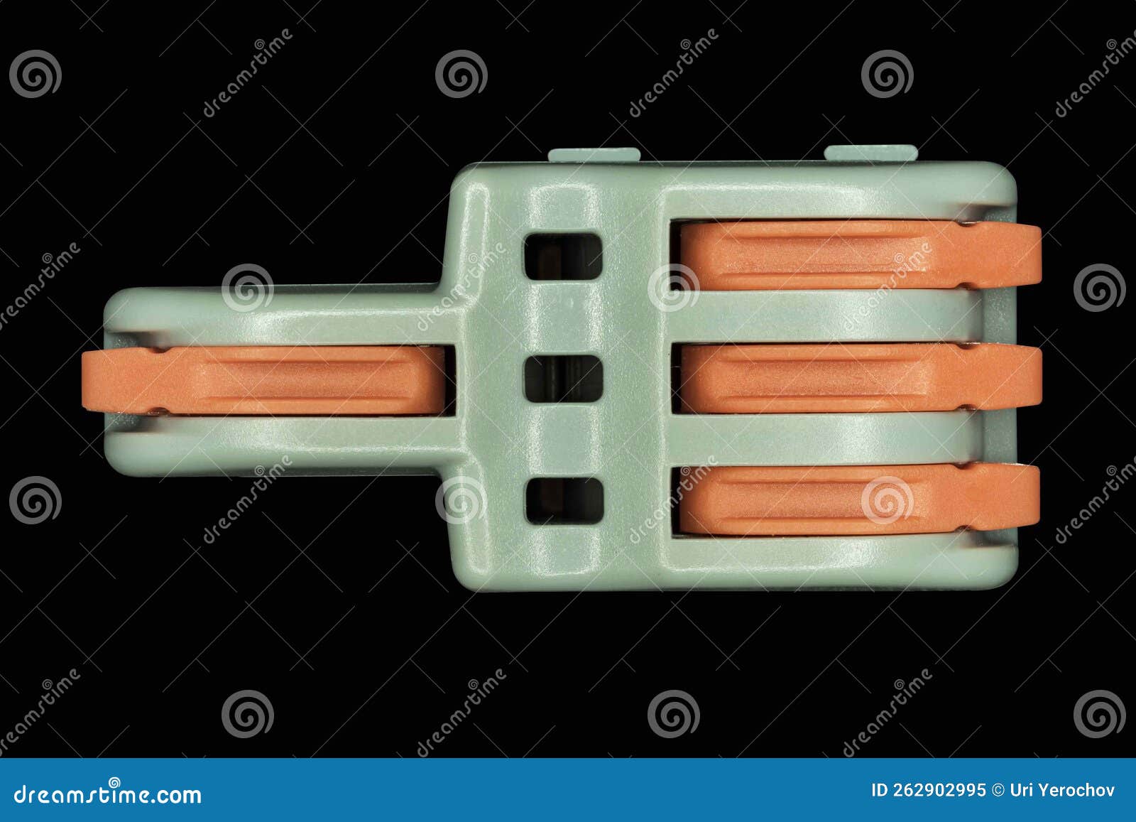 Compact Splicing Connector Isolated on Black Background. Stock Image ...