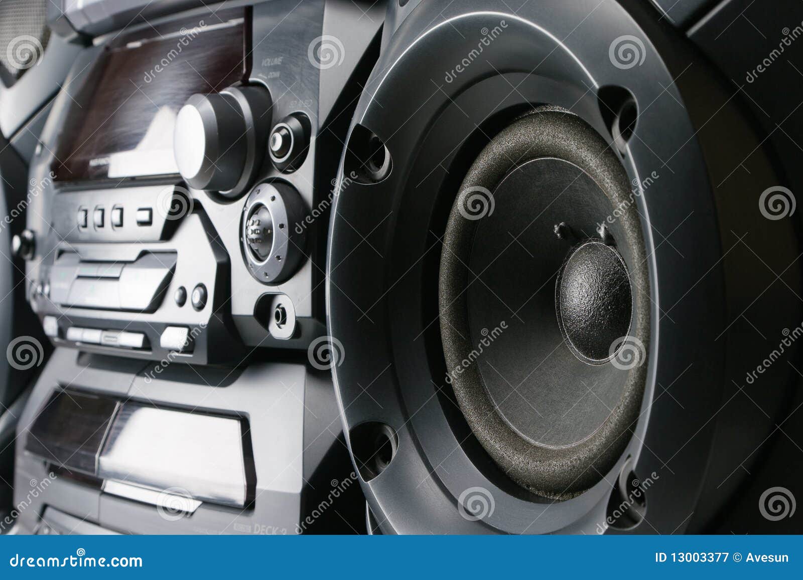 Compact stereo system stock image. Image of speakers - 13003377