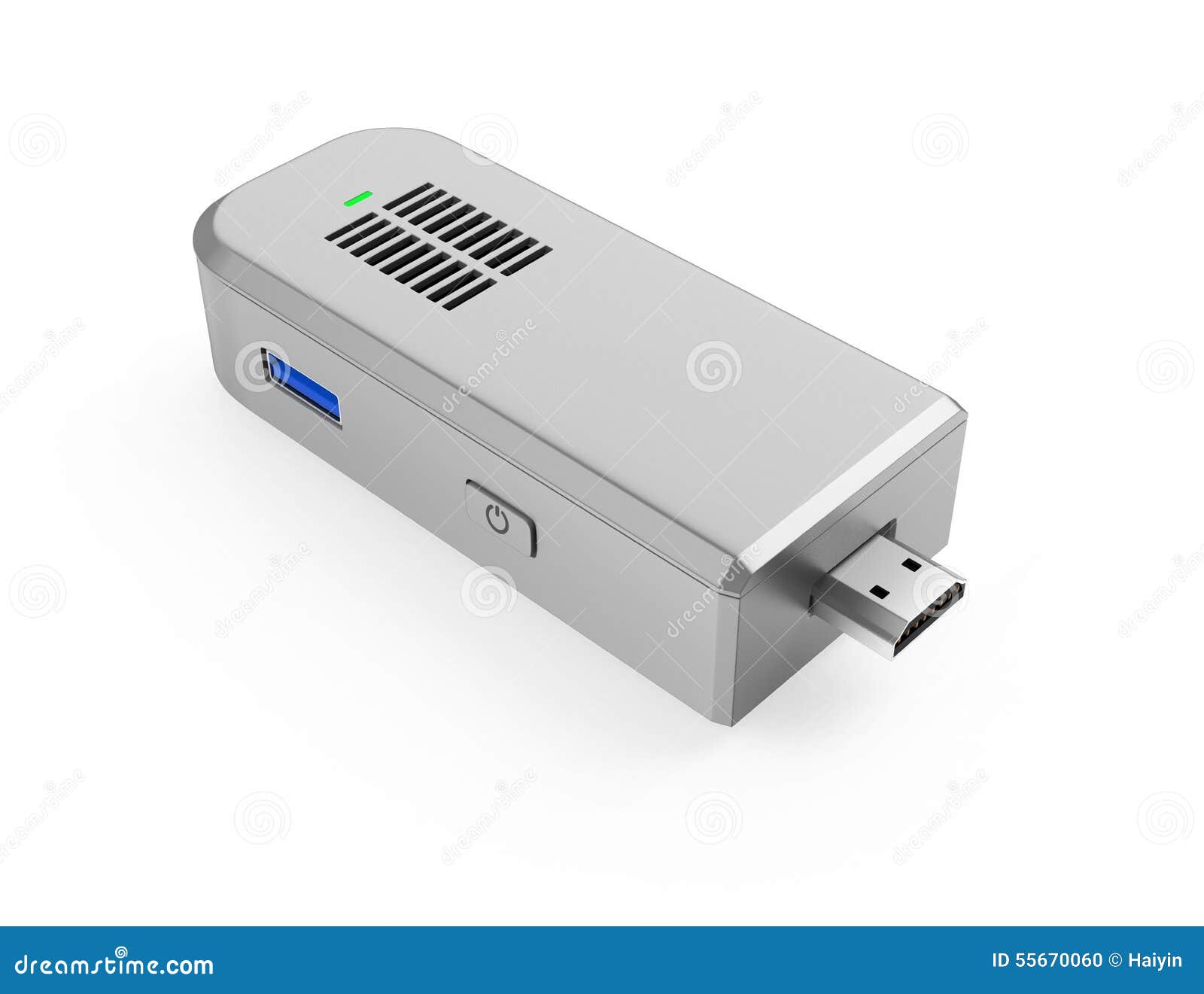 Compact Stick-type PC Isolated on White Background Stock Illustration ...