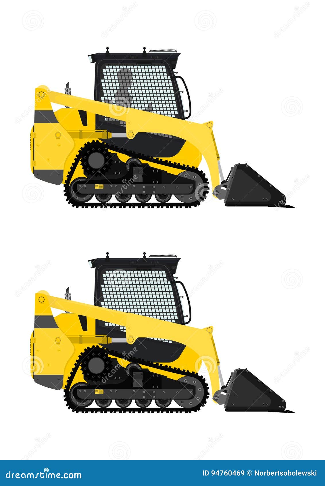 Compact Track Loader. Cartoon Vector | CartoonDealer.com #94760469