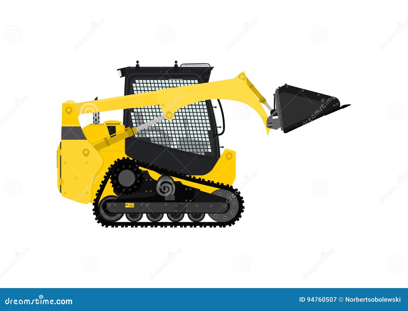 Compact track loader. stock vector. Illustration of industrial - 94760507