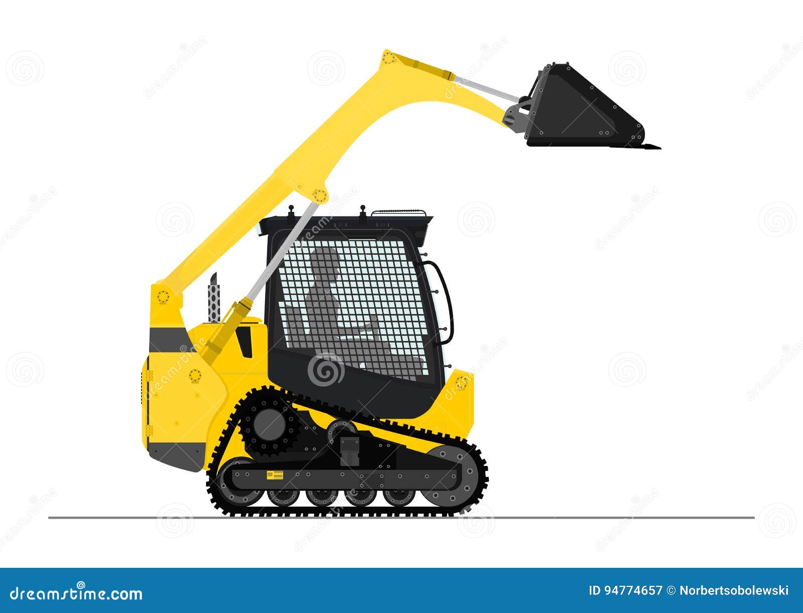 Compact Track Loader. Cartoon Vector | CartoonDealer.com #94760469