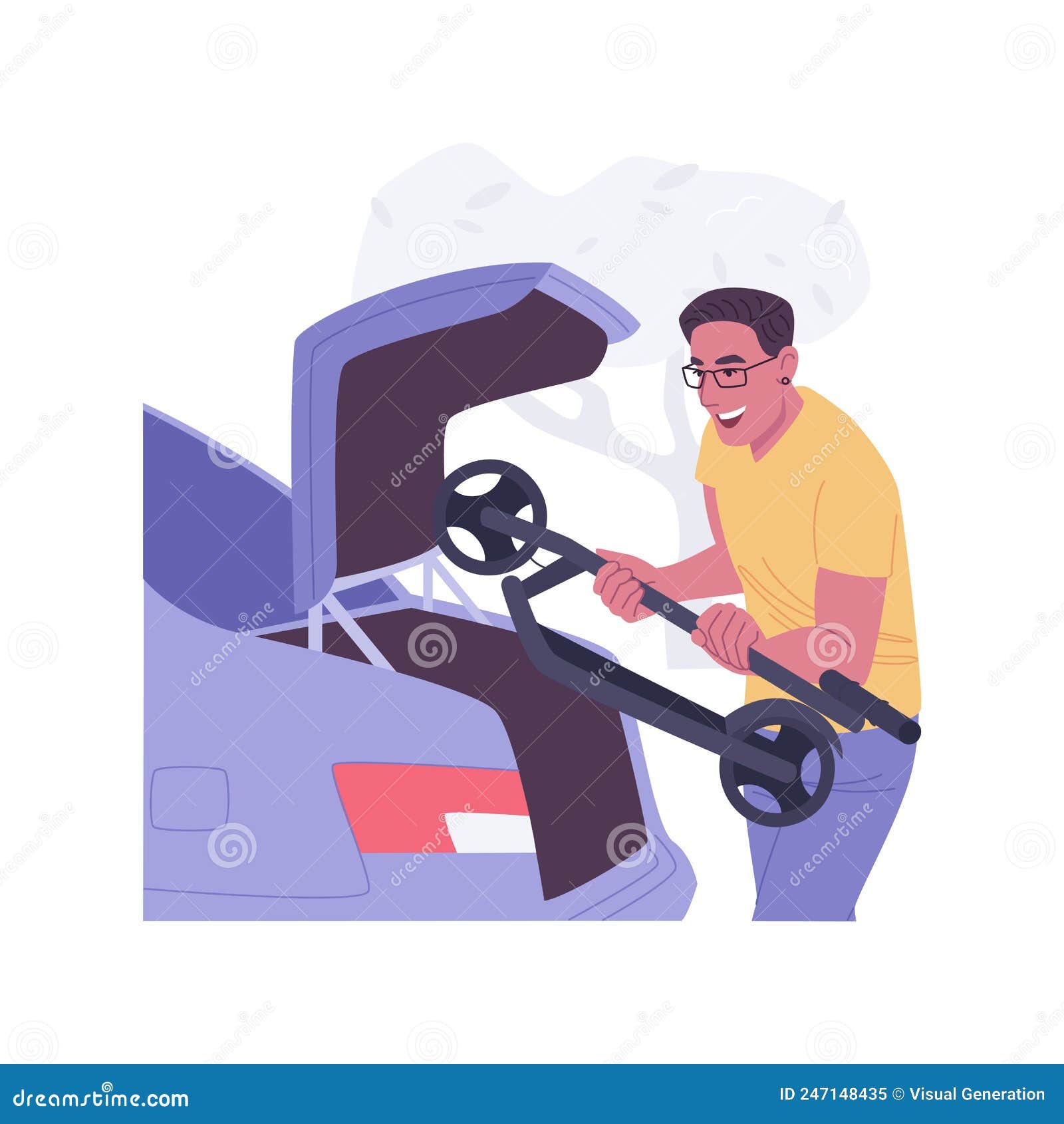 Compact Vehicle Solution Isolated Cartoon Vector Illustrations ...
