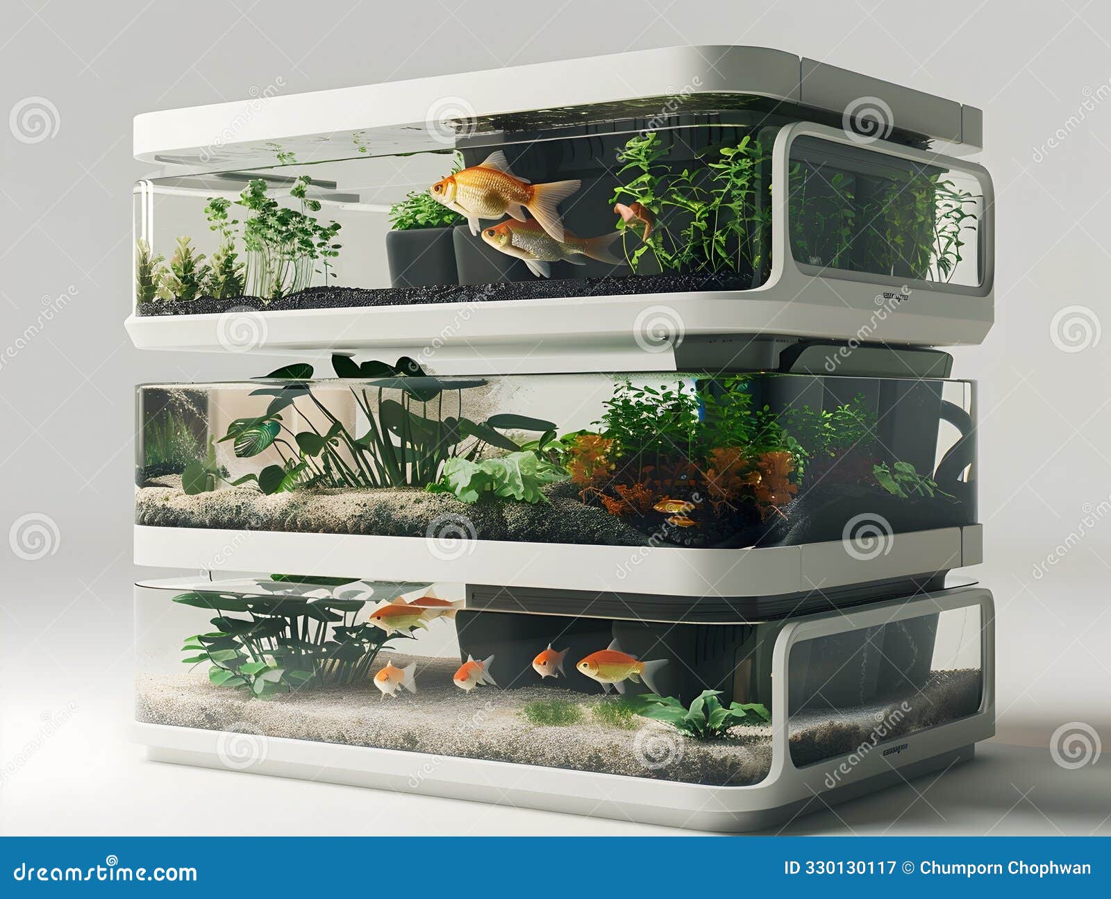 Compact Vertical Aquaponic Farm with Modular Stackable Planting Units ...