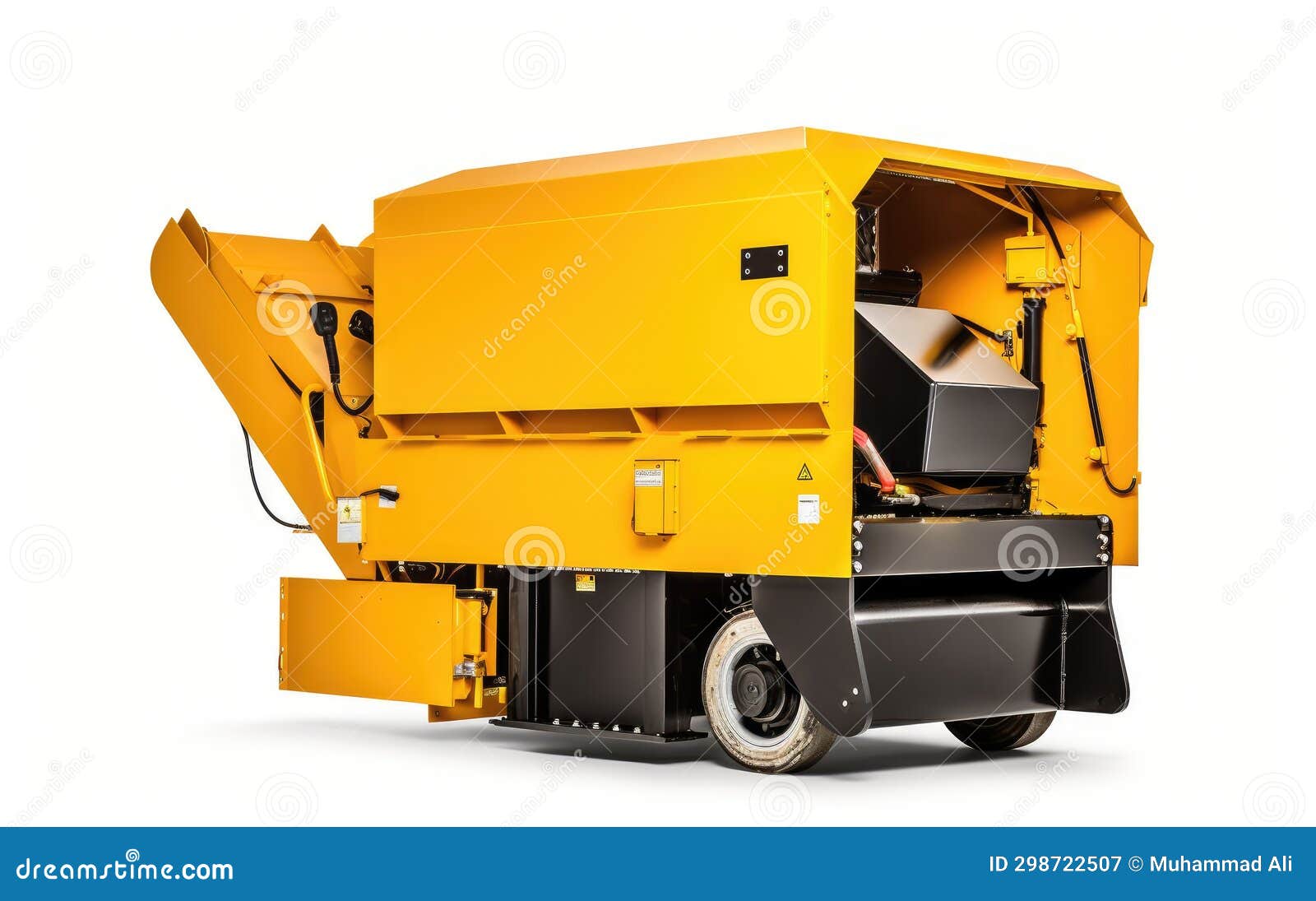 Compact Waste Compactor View on White Background Stock Illustration ...