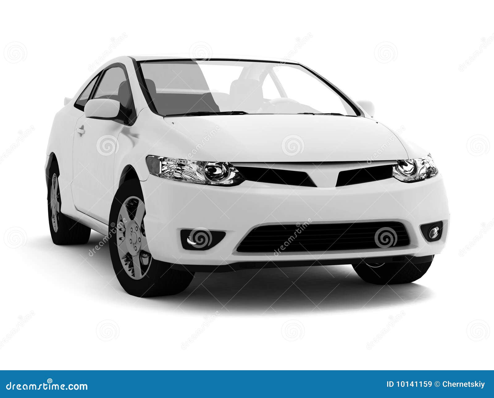 Compact white car stock illustration. Illustration of concept - 10141159
