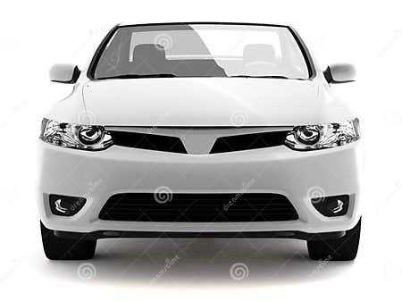 Compact White Car Front View Stock Illustration - Illustration of view ...