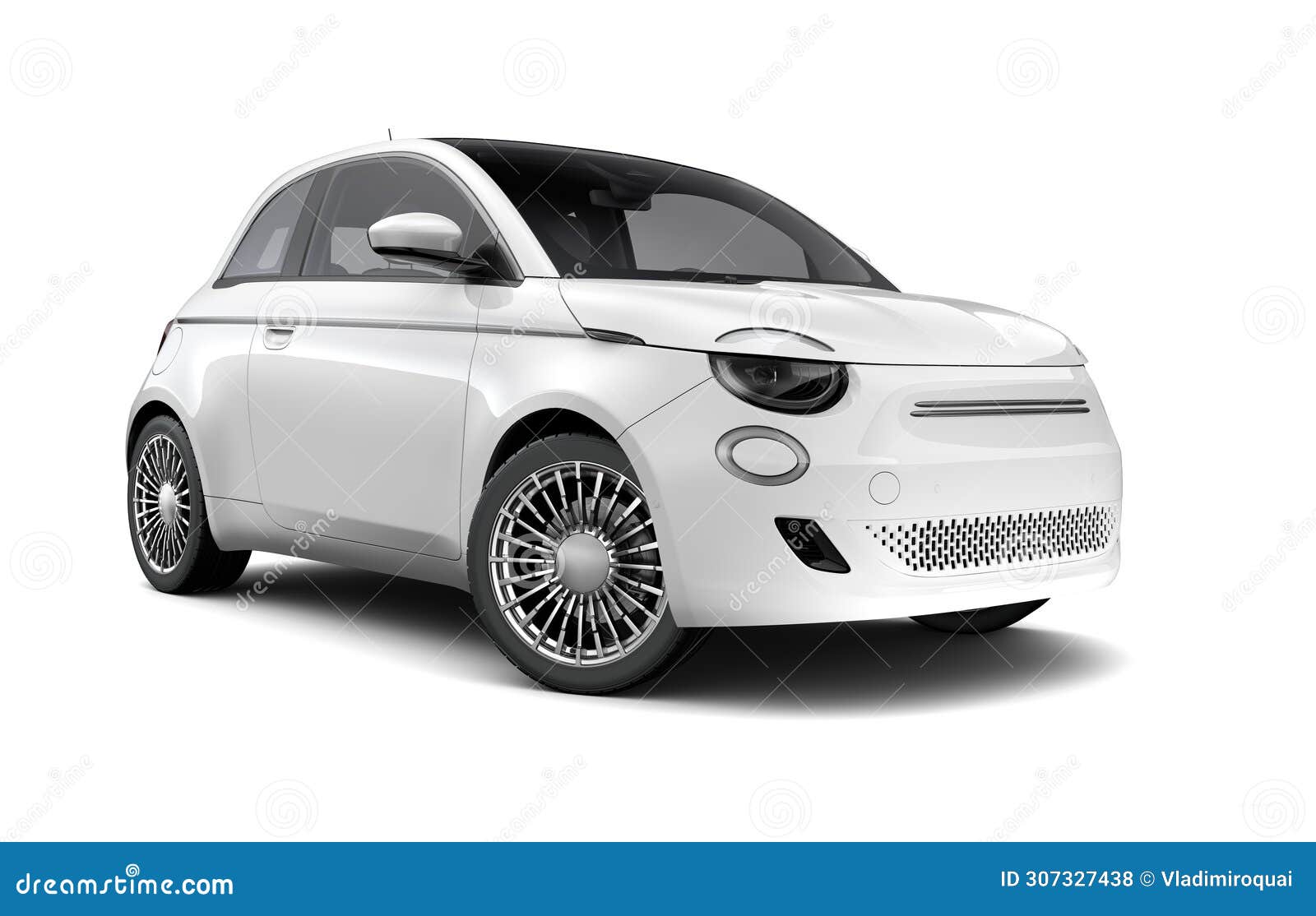 Compact White Car Isolated on White Background Stock Illustration ...