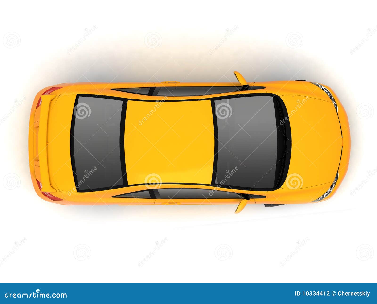 Compact Yellow Car Top View Stock Illustration - Illustration of ...