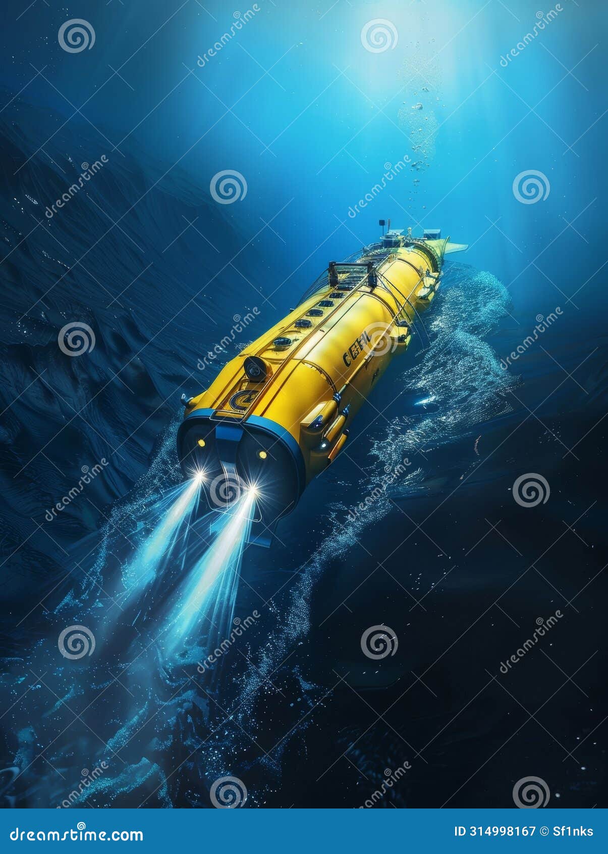 A Compact, Yellow Exploration Pod Equipped with Powerful Thrusters and ...