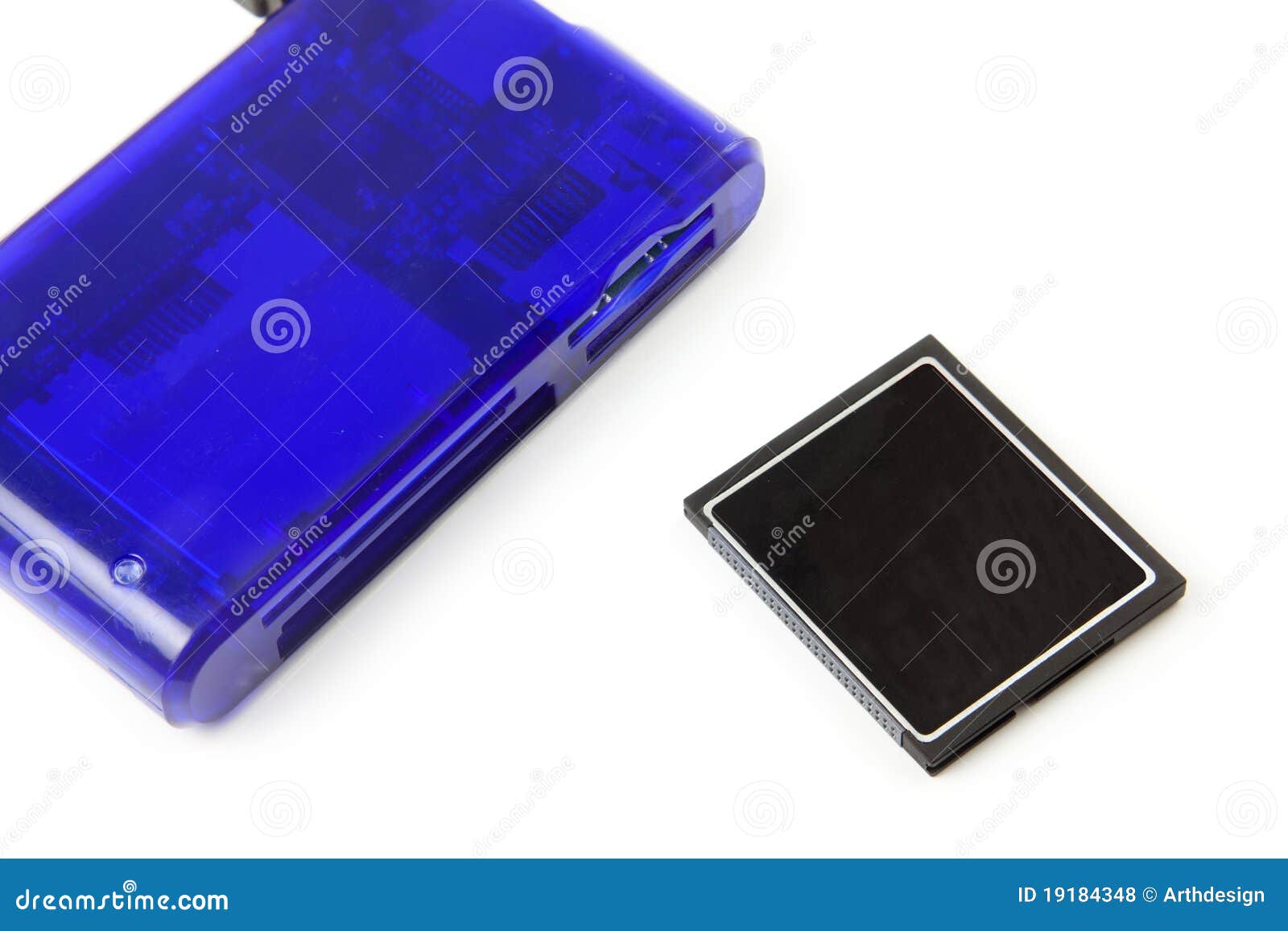 CompactFlash with reader stock photo. Image of address - 19184348