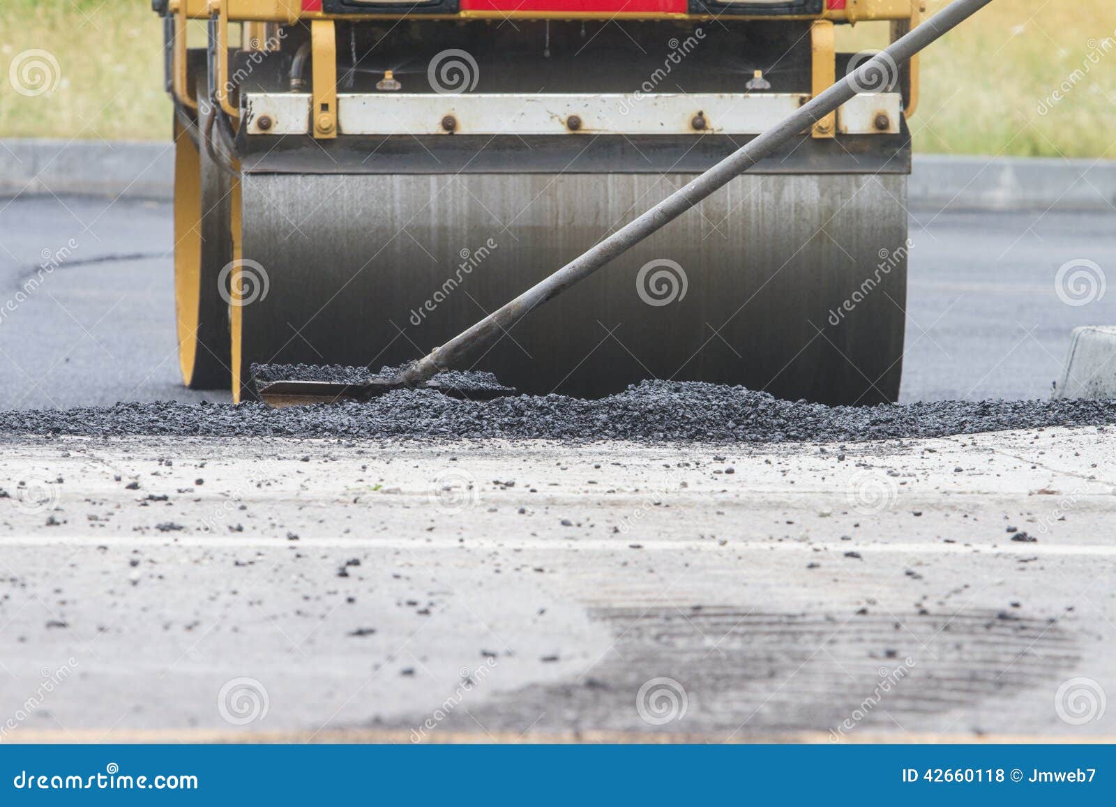 Compacting Asphault stock photo. Image of construction - 42660118