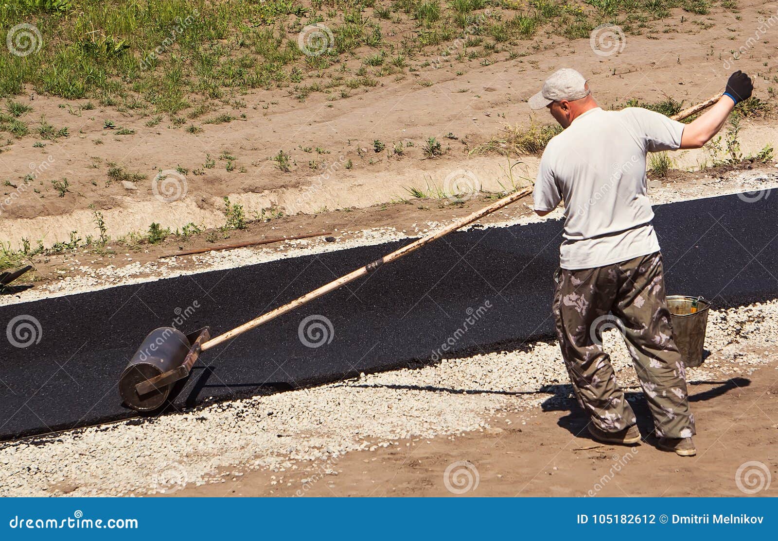 Compaction of Asphalt on a Path. Editorial Photography - Image of rink ...