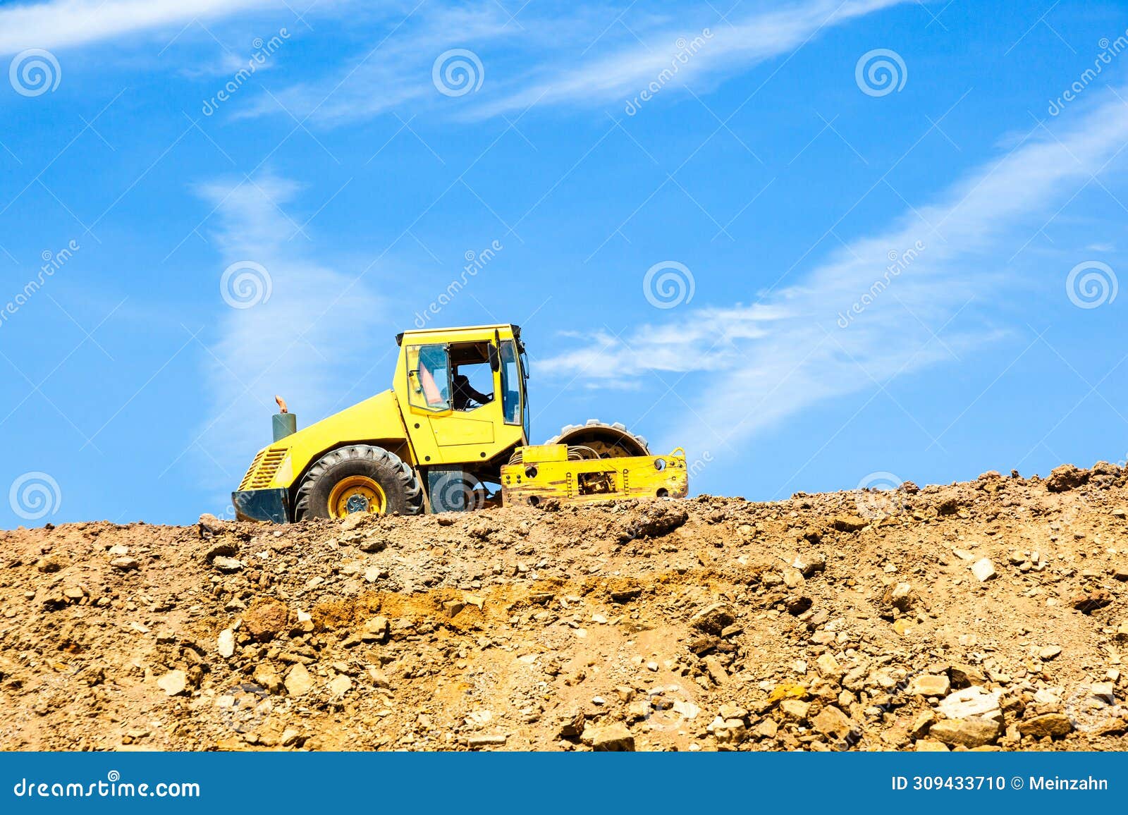 Compaction Machine at the Construction Site for Compacting the Loam ...