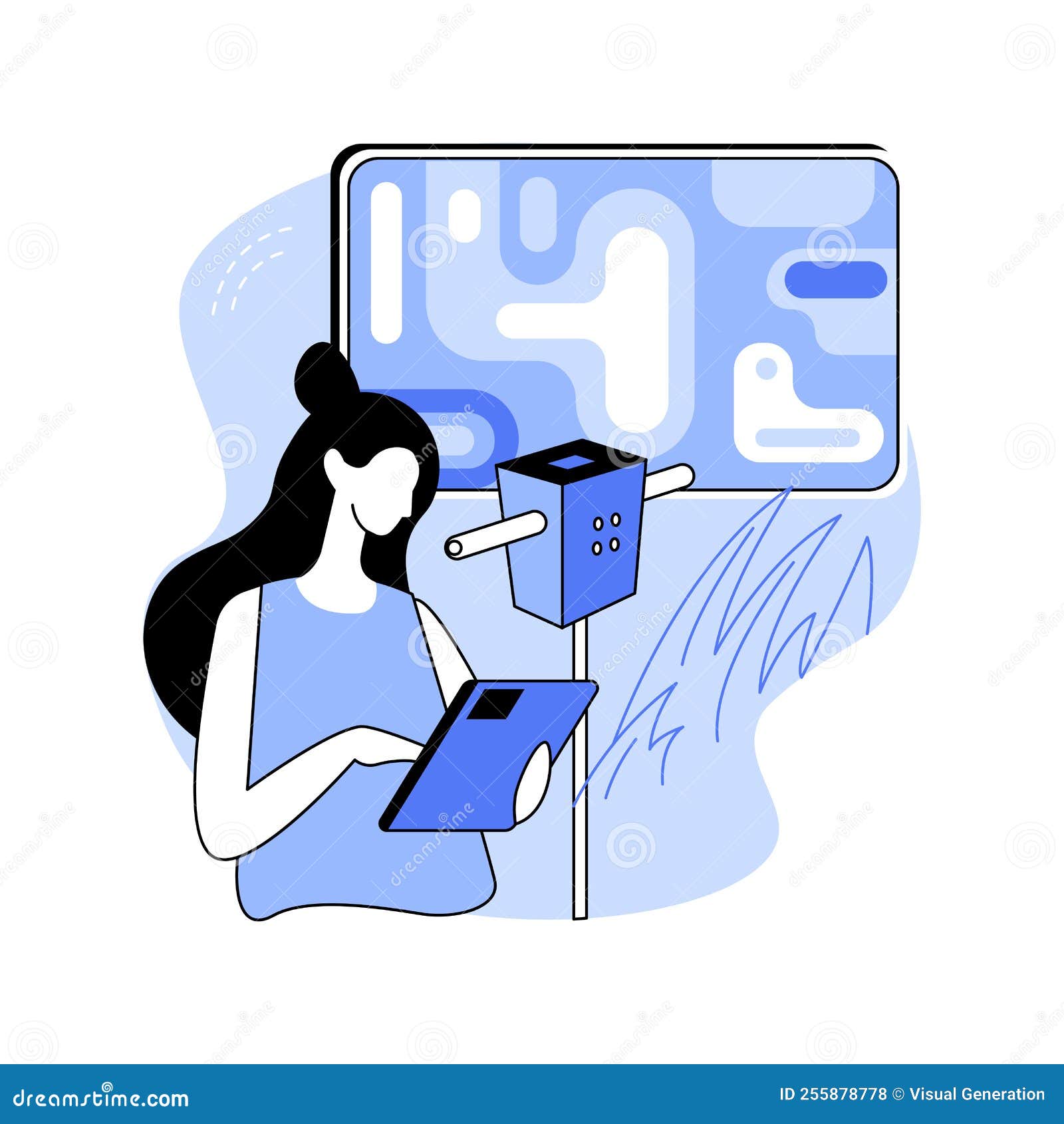 Compaction Profile Sensing Isolated Cartoon Vector Illustrations ...