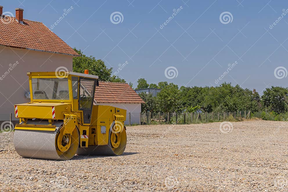 Compaction Roller Construction Site Stock Image - Image of compaction ...