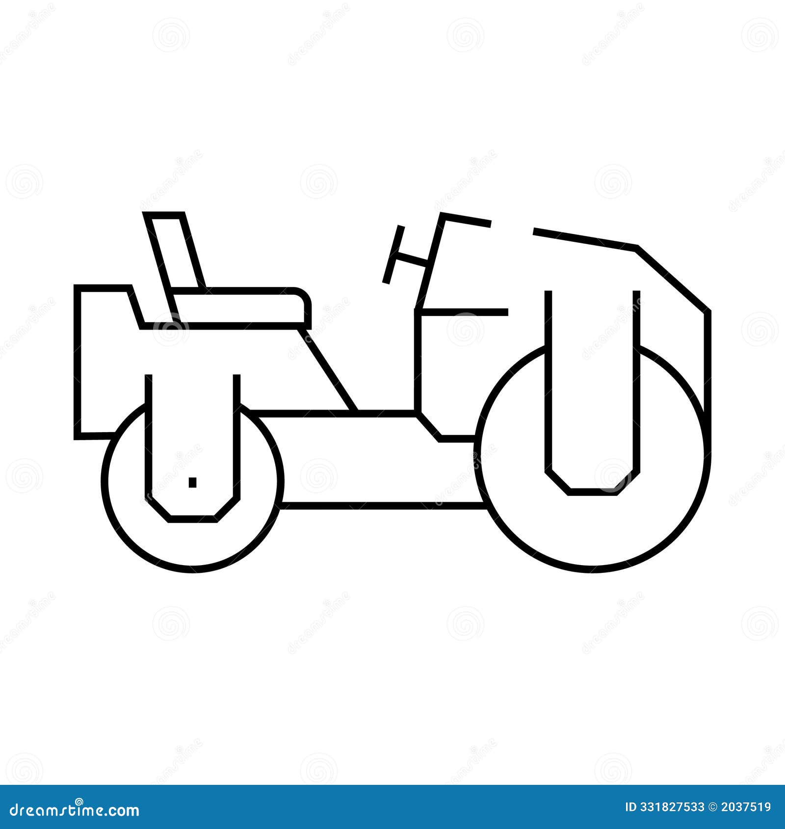 Compaction Roller Construction Vehicle Line Icon Vector Illustration ...