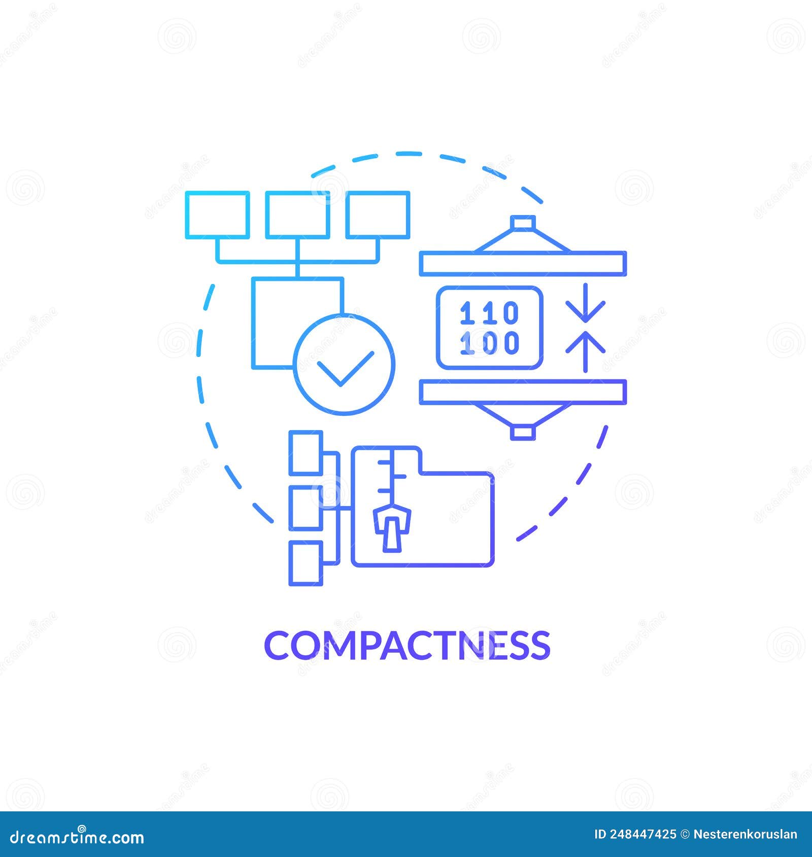 Compactness Blue Gradient Concept Icon Stock Vector - Illustration of develop, outline: 248447425